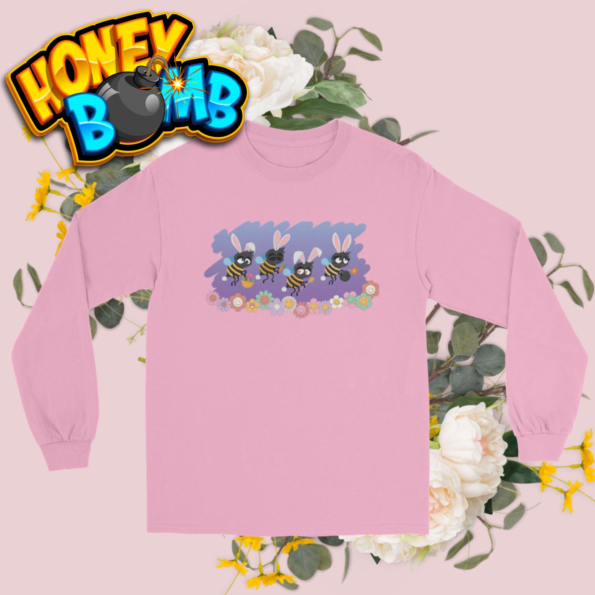 Honey Bomb Bunny Bees Long Sleeve Shirt – Bluberi Merch Store